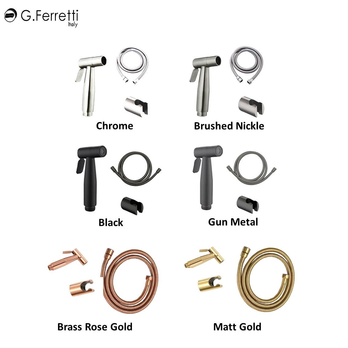 G.FERRETTI Bidet Spray Set (With Holder & Hose) – Haus Square Pte Ltd