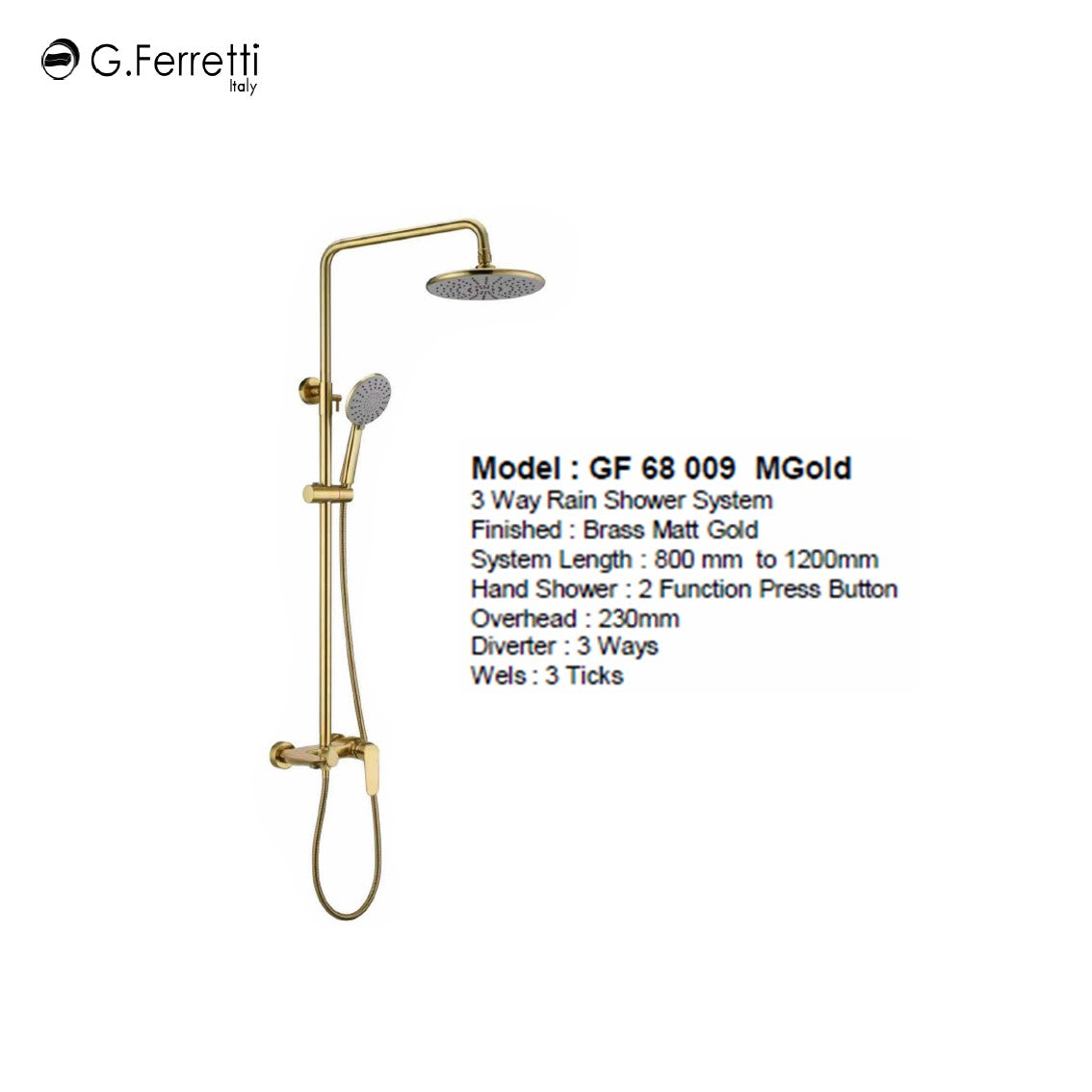 G.FERRETTI Rainshower Set GF68009MGold – Haus Square Pte Ltd