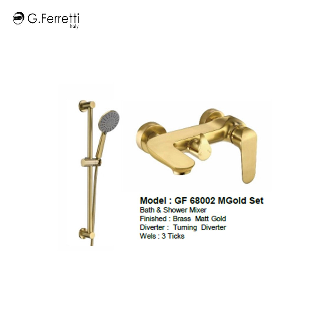 G.FERRETTI Handshower Set GF68002MGOLD – Haus Square Pte Ltd