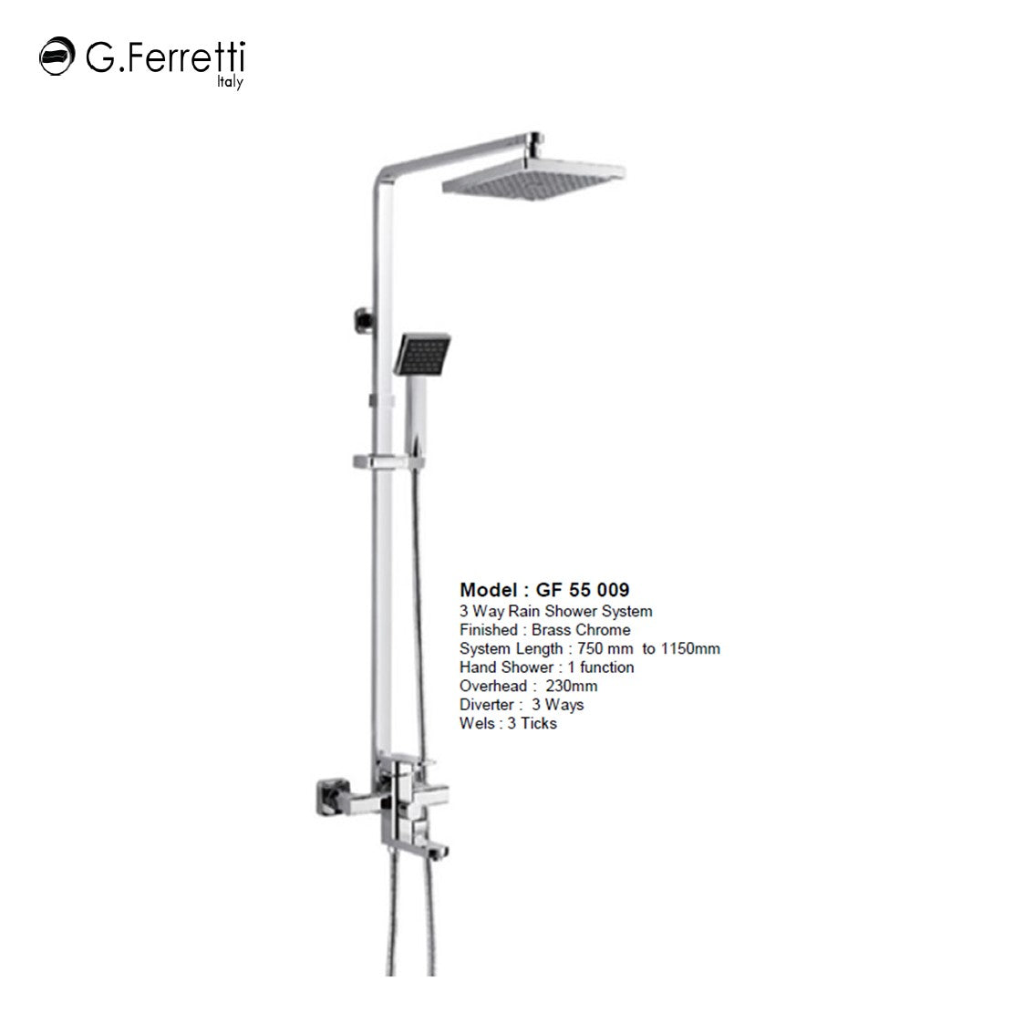 G.FERRETTI Rainshower Set GF55009 – Haus Square Pte Ltd