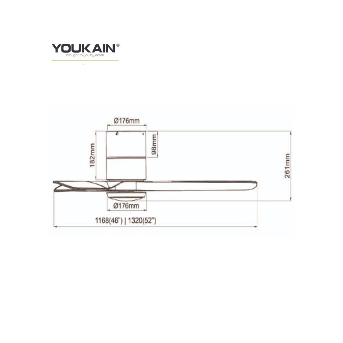 (ACORN) YOUKAIN OPTIMUM 668 Smart Ceiling Fan (with Hugger) – Haus ...
